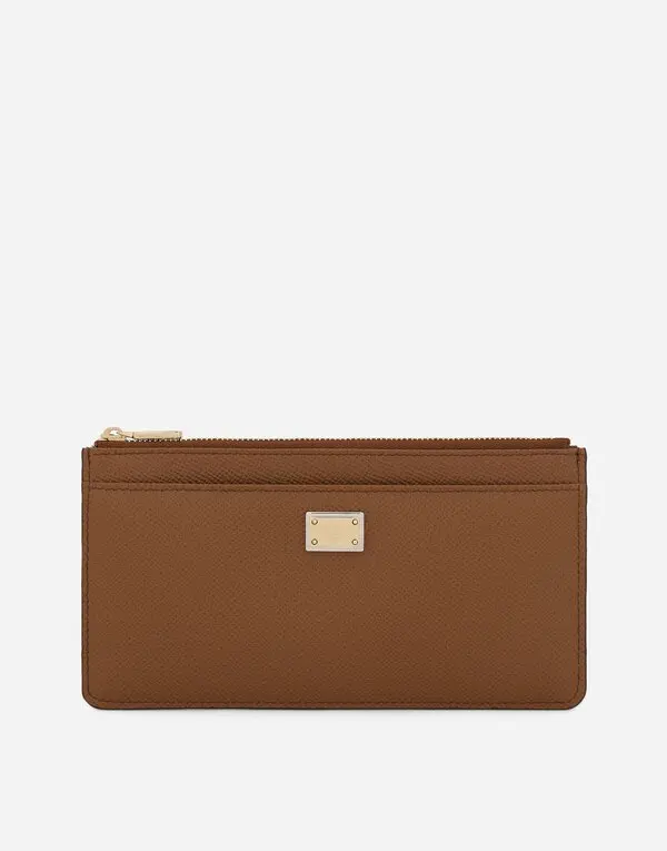 Dolce & Gabbana Large Card Holder With Tag Wallets And Small Leather Goods Leather - Brown