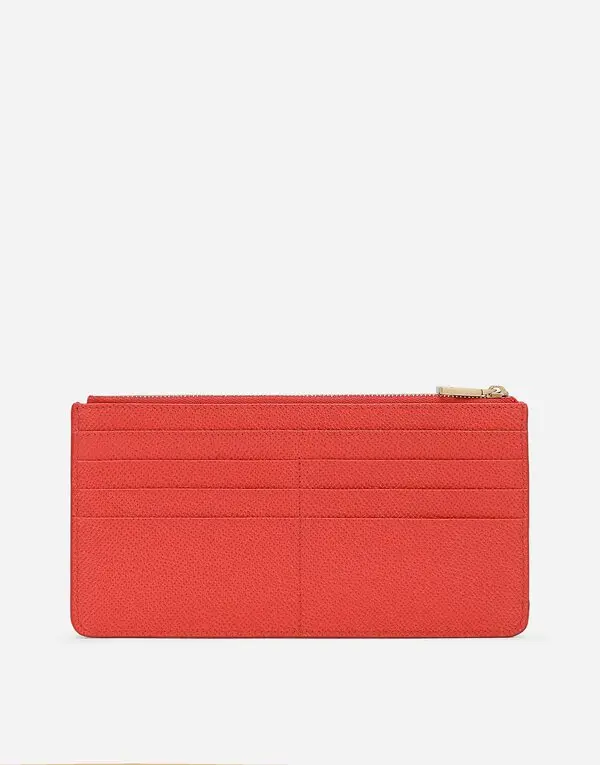 Dolce & Gabbana Large Card Holder With Tag Wallets And Small Leather Goods Leather - Orange