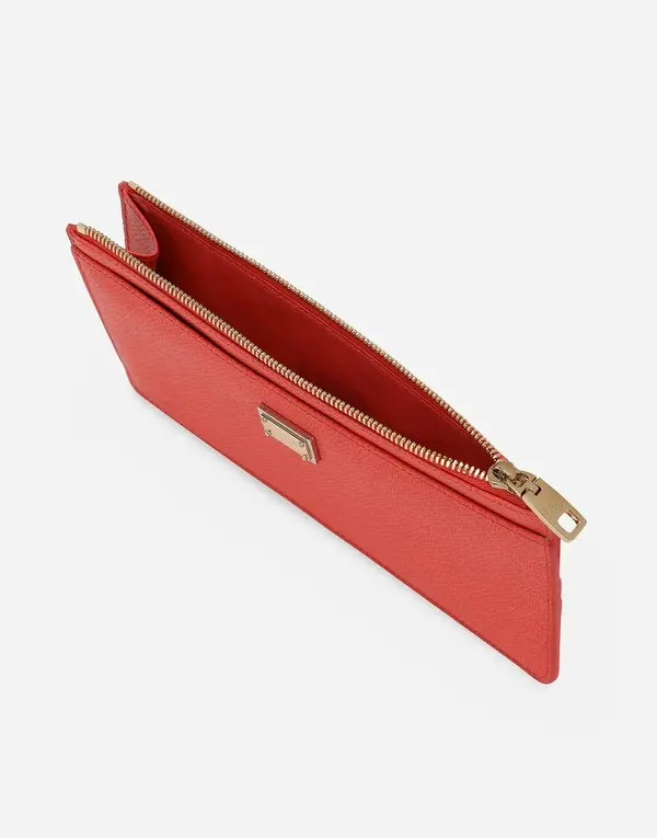 Dolce & Gabbana Large Card Holder With Tag Wallets And Small Leather Goods Leather - Orange