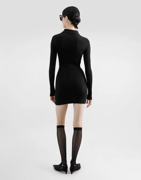 Dolce & Gabbana Ribbed Wool Polo-style Sweater Sweaters And Cardigans
