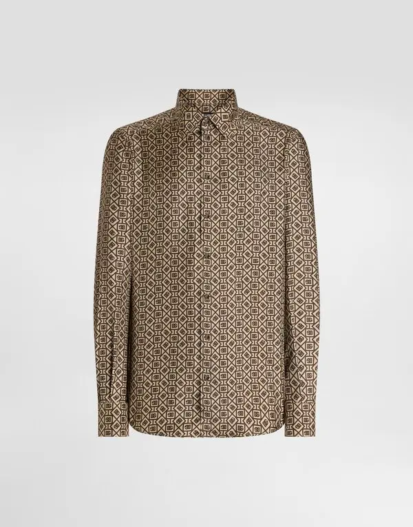 Dolce & Gabbana Ed Silk Twill Martini Shirt Shirts - Print