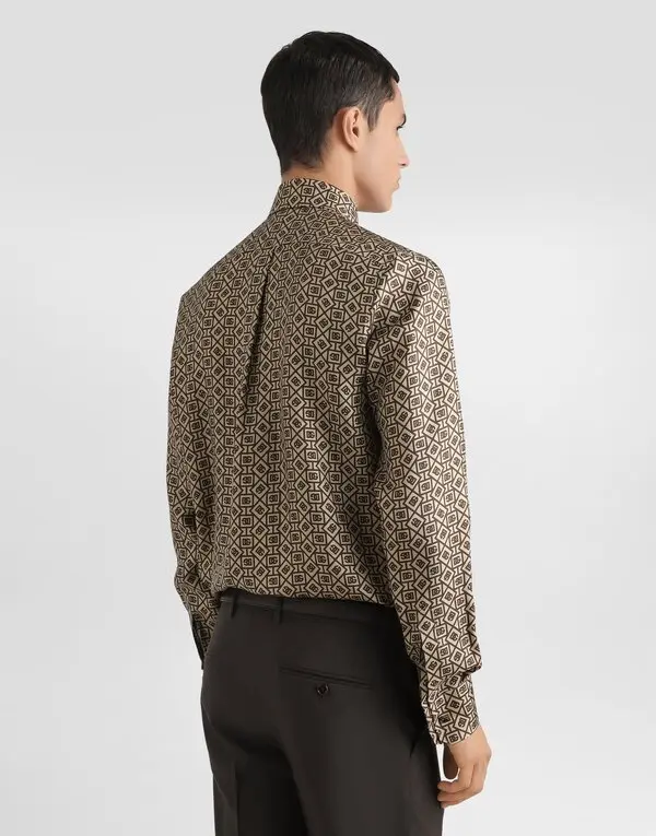 Dolce & Gabbana Ed Silk Twill Martini Shirt Shirts - Print