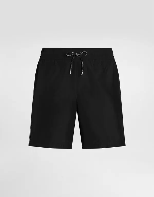 Dolce & Gabbana Canvas Swim Boxer Shorts Beachwear - Black