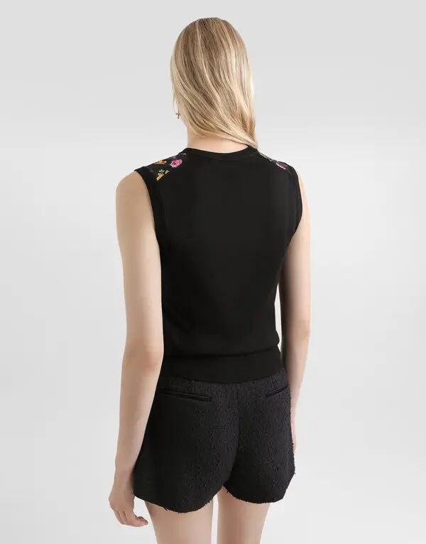 Dolce & Gabbana Small Rose Bouquets-print Silk Tank Top
