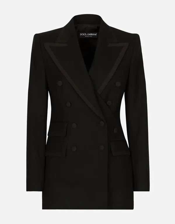 Dolce & Gabbana Double-breasted Twill Turlington Tuxedo Jacket Coats And Jackets - Black