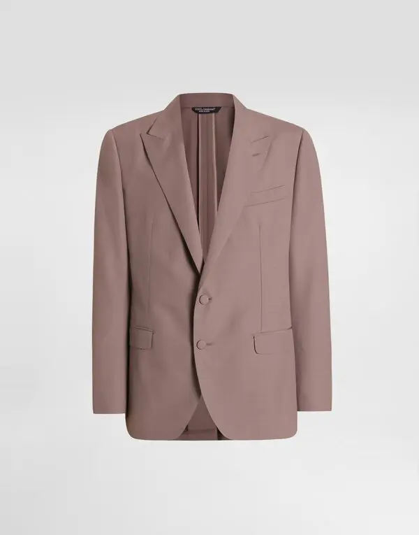 Dolce & Gabbana Single-breasted Wool Poplin Jacket Suits And Blazers - Brown