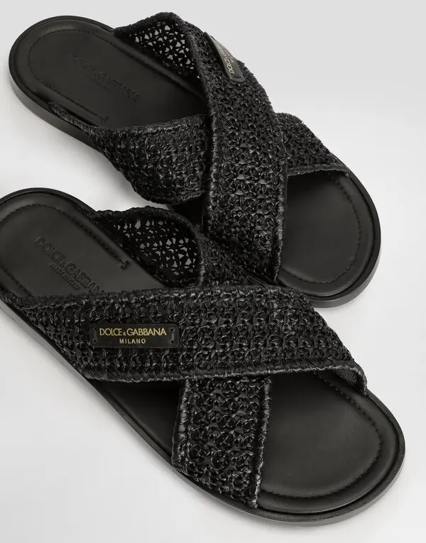 Dolce & Gabbana Split And Nappa Leather Sandals - Black