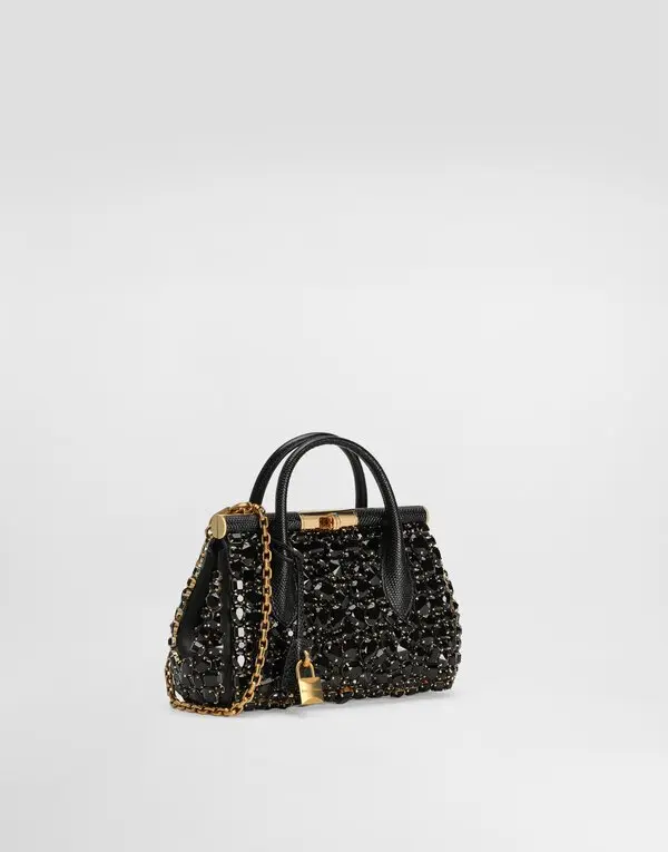 Dolce & Gabbana Iguana-print Calfskin Day Mini Marlene Handbag Black