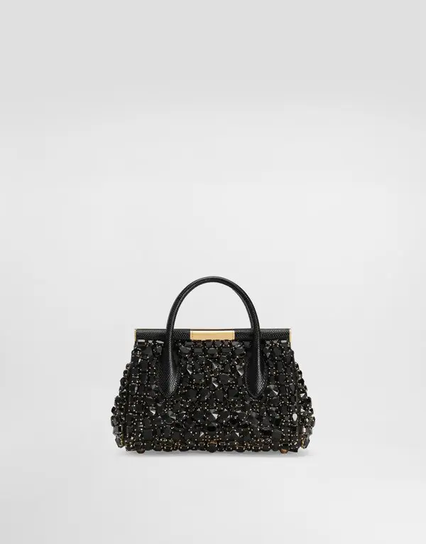 Dolce & Gabbana Iguana-print Calfskin Day Mini Marlene Handbag Black