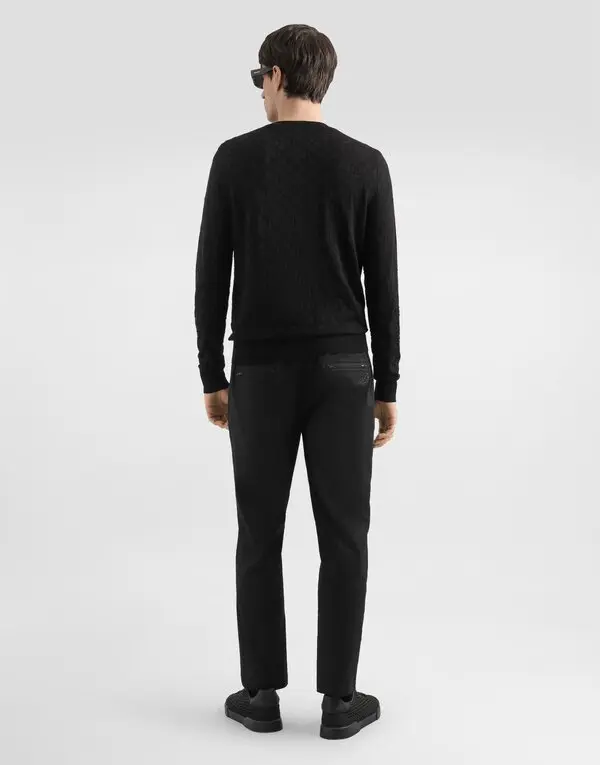 Dolce & Gabbana Silk Crewneck Pullover Sweaters And Cardigans - Black
