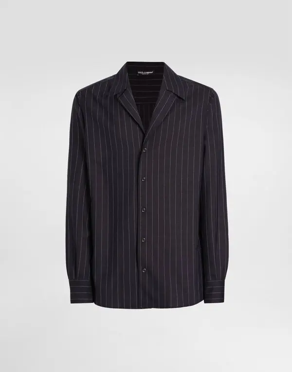 Dolce & Gabbana Pinstripe Wool Shirt Shirts Multi-colored