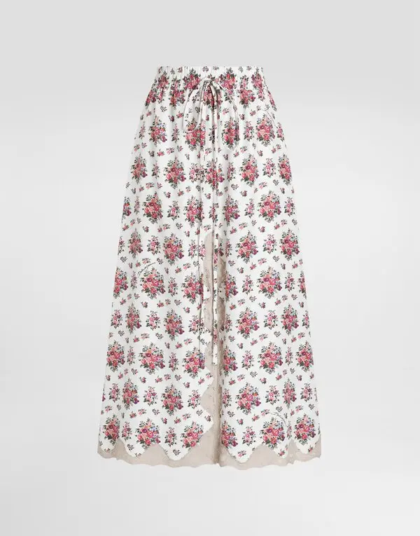 Dolce & Gabbana Small Flower Bouquets-print Midi Skirt Skirts - Multicolor