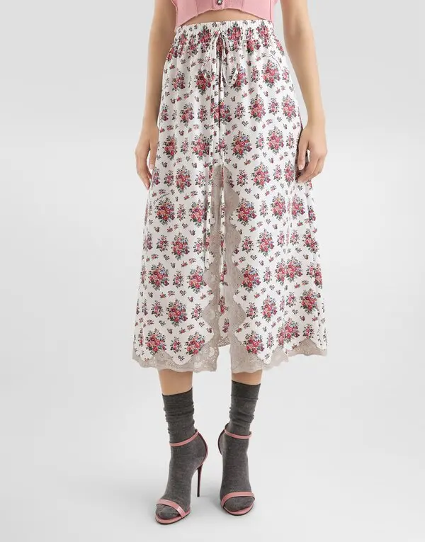 Dolce & Gabbana Floral Print Midi Skirt