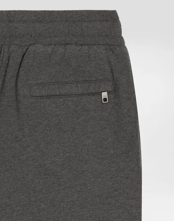 Dolce & Gabbana Jersey Trousers With Heraldic Patch Pants And Shorts Gray