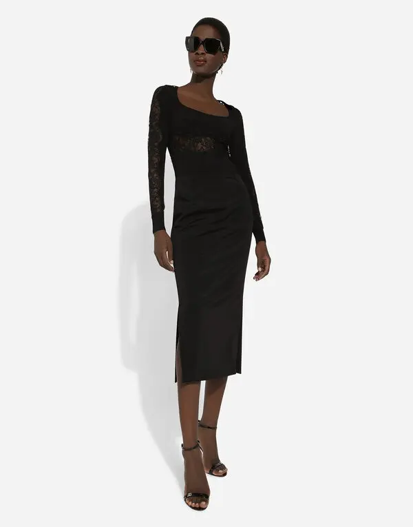 Dolce & Gabbana Viscose Sweater With Lace Inserts Sweaters And Cardigans