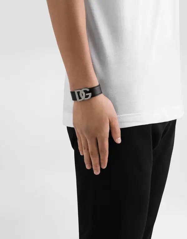 Dolce & Gabbana Calfskin Bracelet With Dg Logo