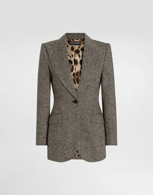 Dolce & Gabbana Single-breasted Jacket In Dotted Wool Blazers