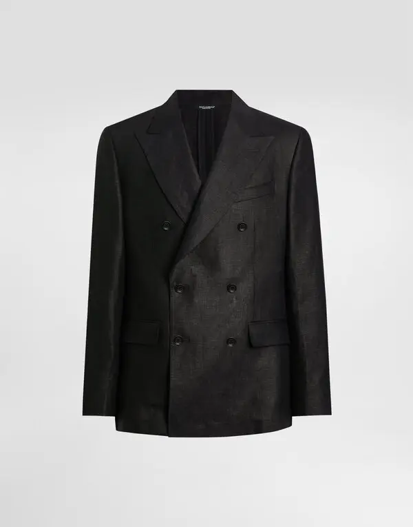 Dolce & Gabbana Double-breasted Linen Jacket - Black