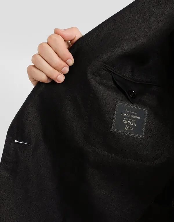 Dolce & Gabbana Double-breasted Linen Jacket - Black