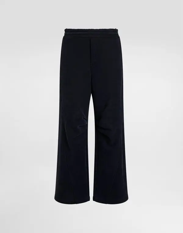 Dolce & Gabbana Cotton Trousers With Double Pleats - Black