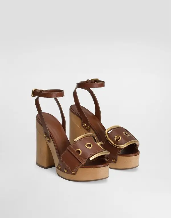 Dolce & Gabbana Cowhide Wedge Sandals Sandals And Wedges