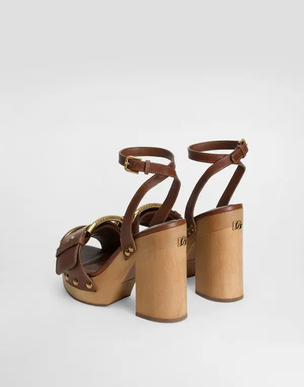 Dolce & Gabbana Cowhide Wedge Sandals Sandals And Wedges
