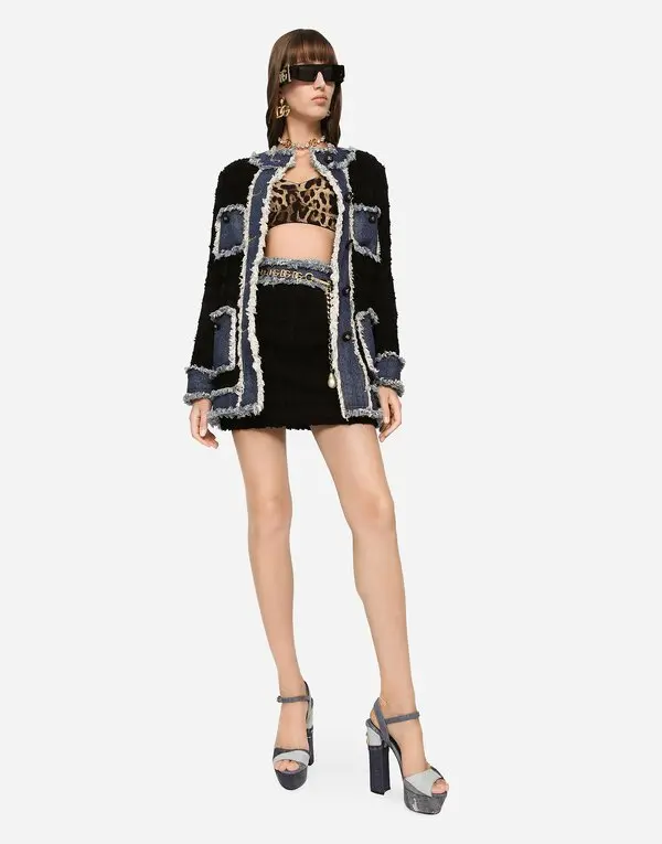 Dolce & Gabbana Leopard Print Charmeuse Bustier Top - Multicolor