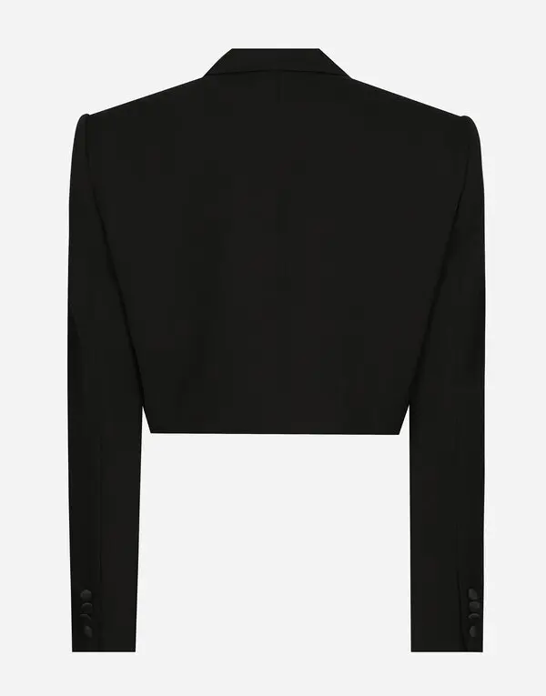 Dolce & Gabbana Short Wool Gabardine Tuxedo Jacket Blazers Wool