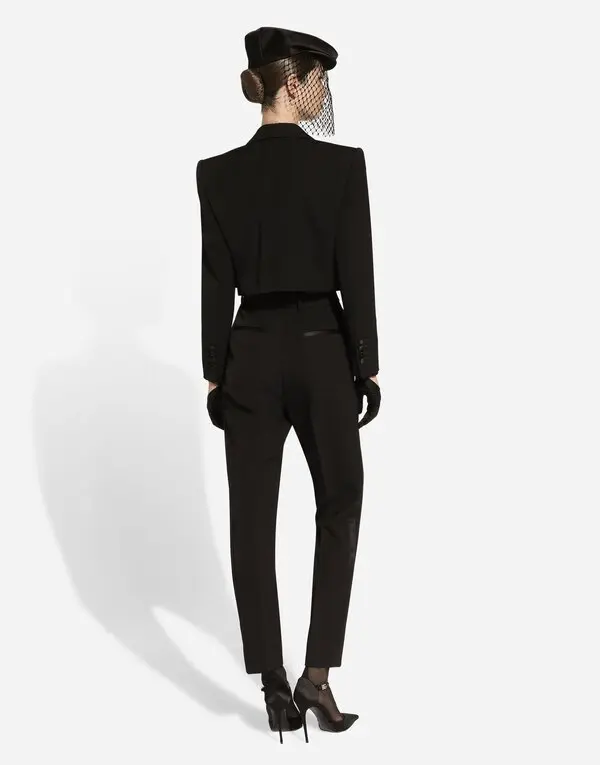Dolce & Gabbana Short Wool Gabardine Tuxedo Jacket Blazers Wool