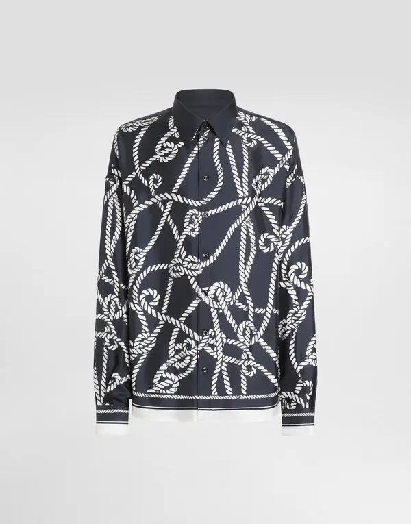 Dolce & Gabbana Marina-print Silk Twill Shirt Shirts
