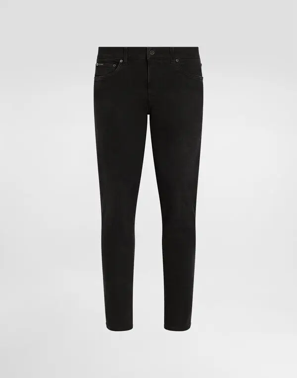 Dolce & Gabbana Grey Wash Slim-fit Stretch Jeans - Multicolor