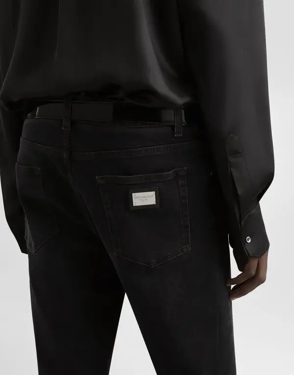 Dolce & Gabbana Gray Wash Slim-fit Stretch Jeans