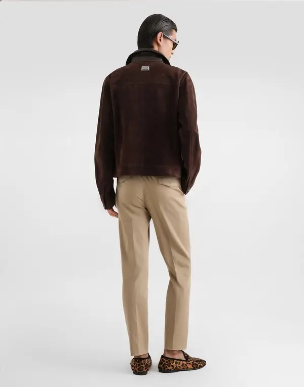 Dolce & Gabbana Stretch Cotton Gabardine Trousers - Beige