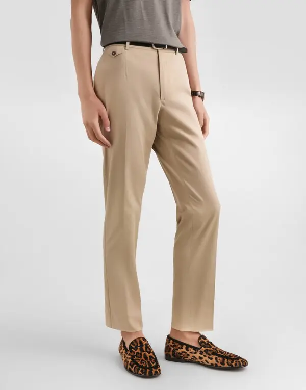 Dolce & Gabbana Stretch Cotton Gabardine Trousers - Beige