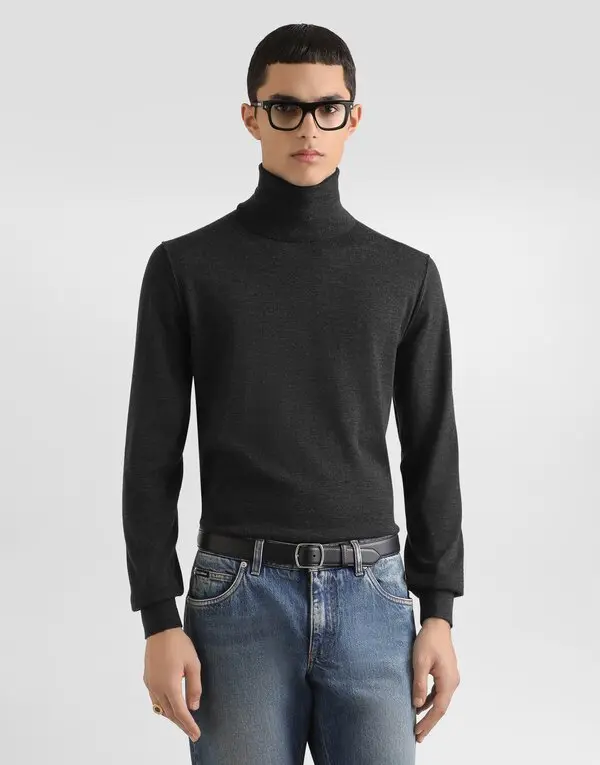 Dolce & Gabbana Cashmere Turtleneck Pullover Sweaters And Cardigans Gray