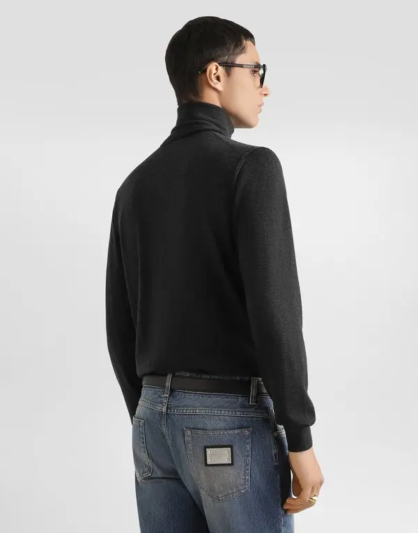 Dolce & Gabbana Cashmere Turtleneck Pullover Sweaters And Cardigans Gray