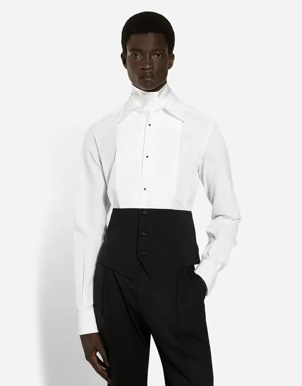 Dolce & Gabbana Tuxedo Shirt With Vest Bottom Section Shirts Multi-colored