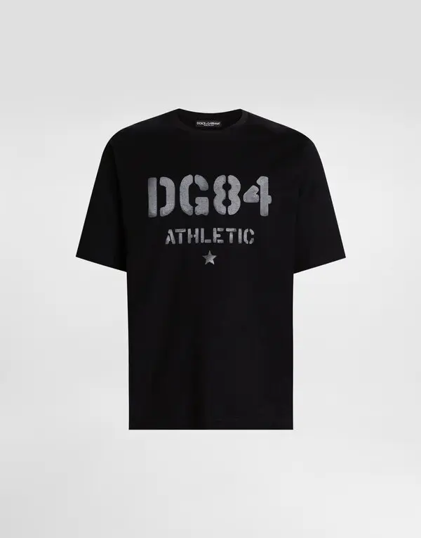 Dolce & Gabbana Cotton T-shirt With Print T-shirts And Polos - Black