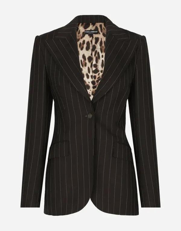 Dolce & Gabbana Single-breasted Pinstripe Wool Turlington Jacket Blazers Multi-colored Wool