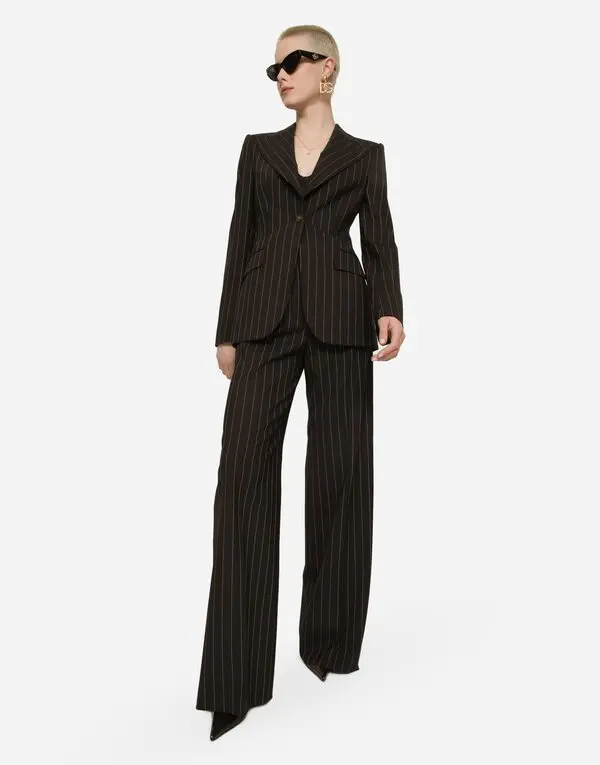 Dolce & Gabbana Single-breasted Pinstripe Wool Turlington Jacket Blazers Multi-colored Wool