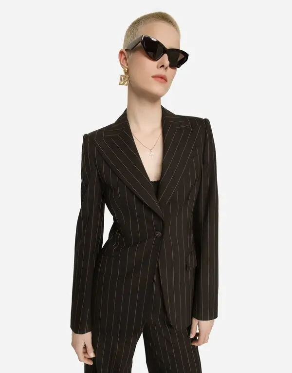 Dolce & Gabbana Single-breasted Pinstripe Wool Turlington Jacket Blazers Multi-colored Wool