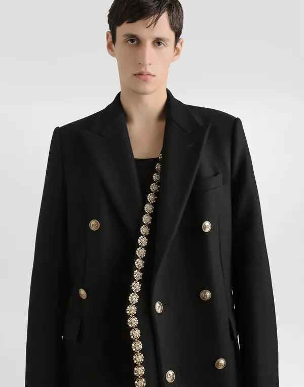 Dolce & Gabbana Double-breasted Embellished Coat Coats And Jackets