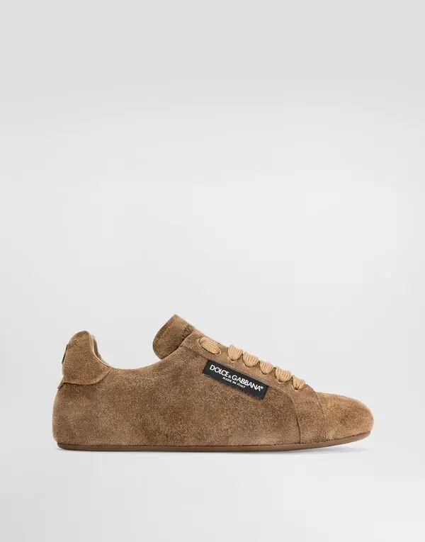 Dolce & Gabbana Split Leather Portofino Soft Sneakers - Brown