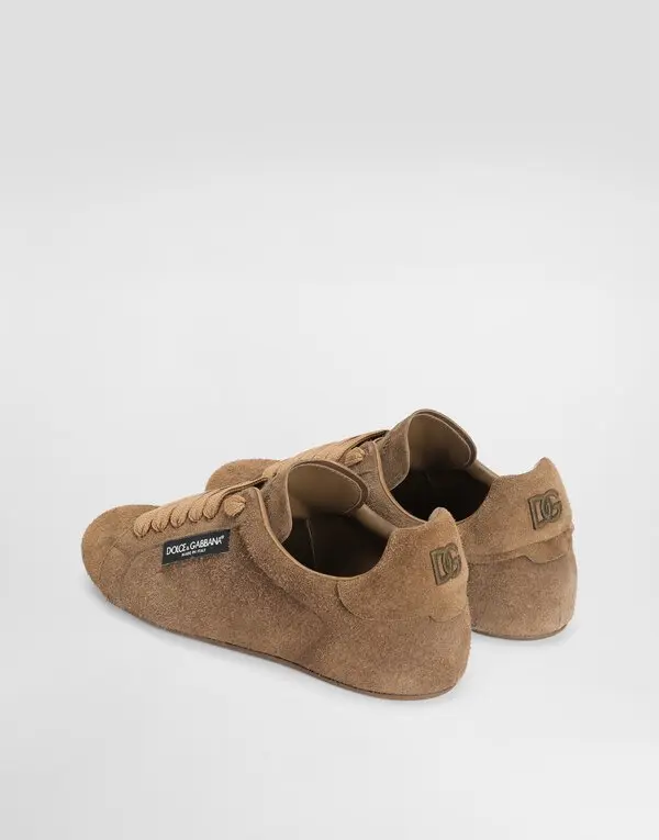 Dolce & Gabbana Split Leather Portofino Soft Sneakers - Brown