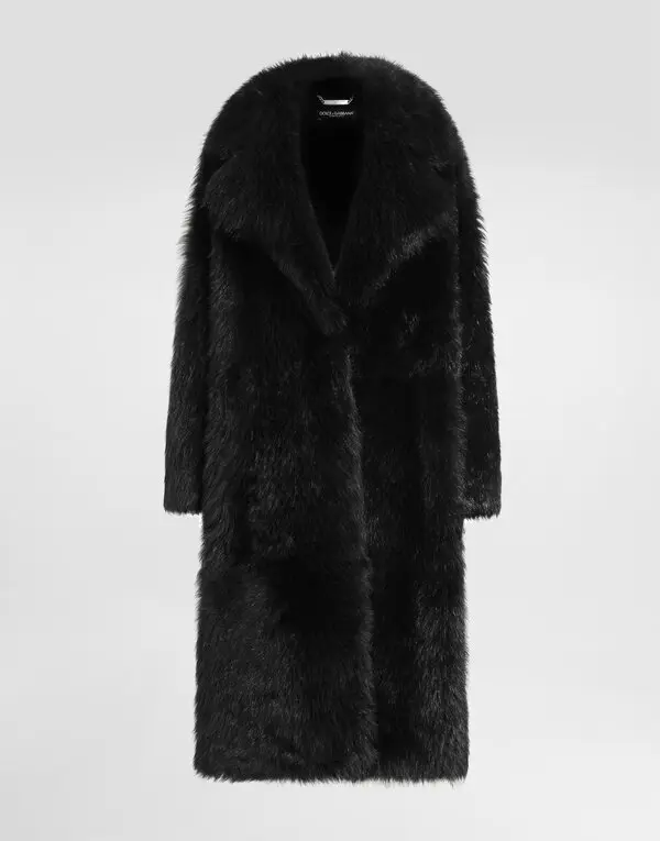 Dolce & Gabbana Single-breasted Shearling Coat Coats And Jackets