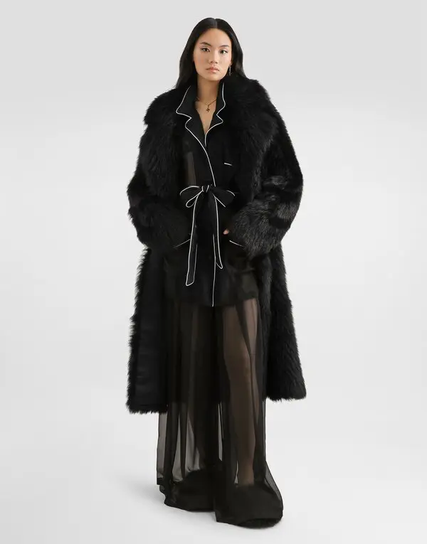 Dolce & Gabbana Single-breasted Shearling Coat Coats And Jackets