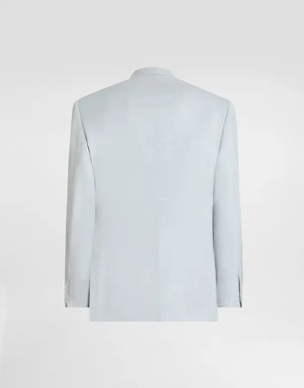 Dolce & Gabbana Shantung Viscose Double-breasted Jacket Suits And Blazers Light Blue - Azure