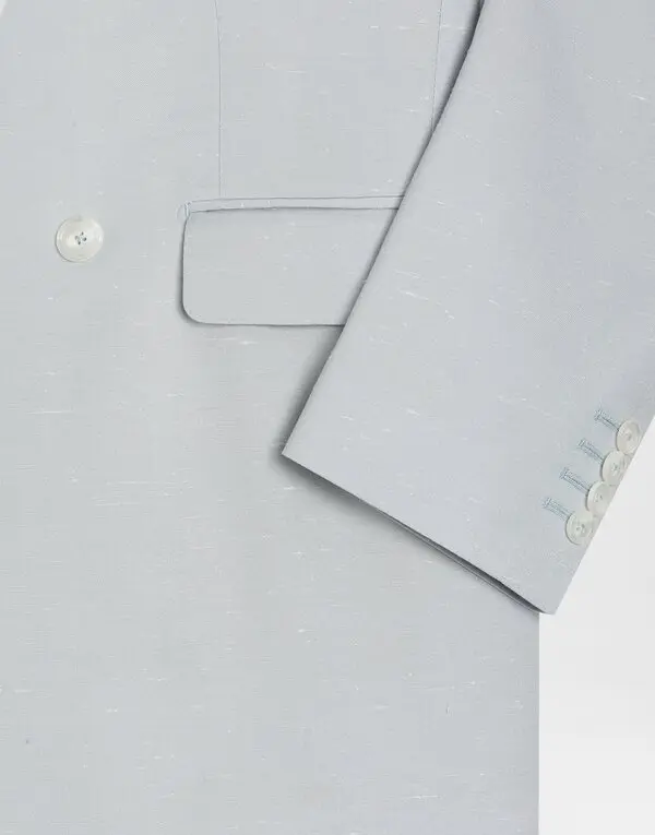 Dolce & Gabbana Shantung Viscose Double-breasted Jacket Suits And Blazers Light Blue - Azure