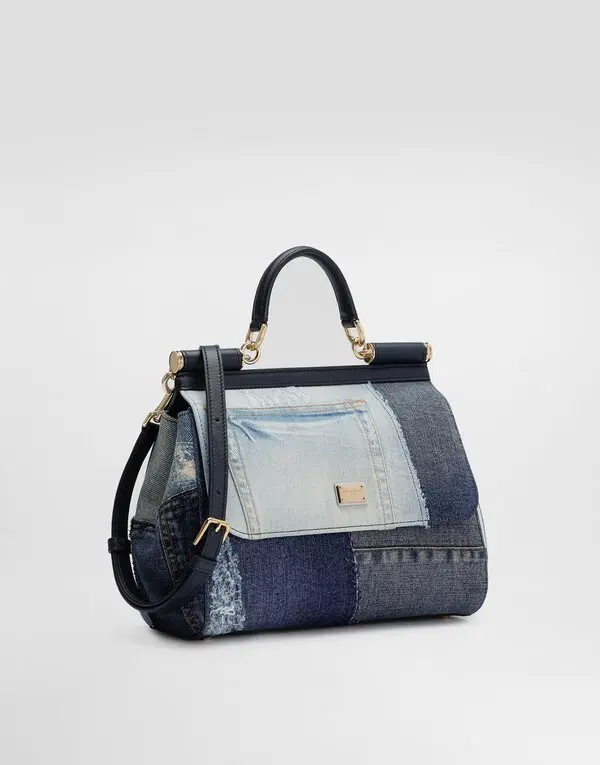 Dolce & Gabbana Medium Sicily Bag In Patchwork And Calfskin Handbags