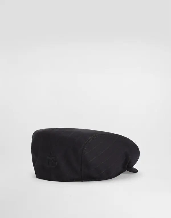 Dolce & Gabbana Virgin Wool Pinstripe Flat Cap Hats And Gloves Multi-colored